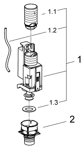Grohe Dual Flush Valve Set AV1 38736 -Kingsway Plumbing